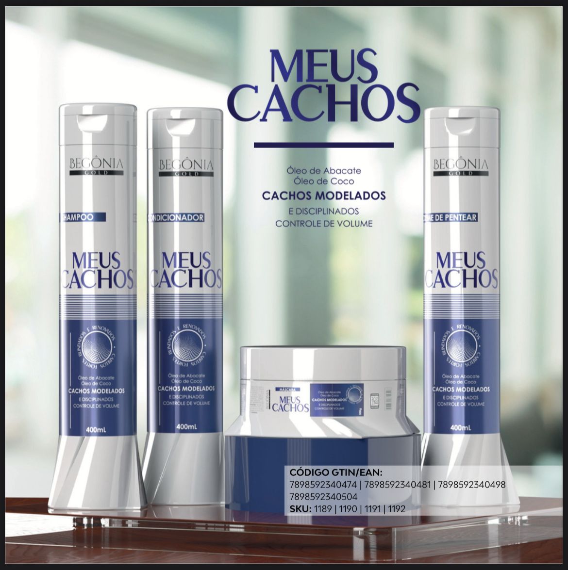Kit 4 Itens Meus Cachos - Begônia - Atacadão dos Cosméticos Macapá